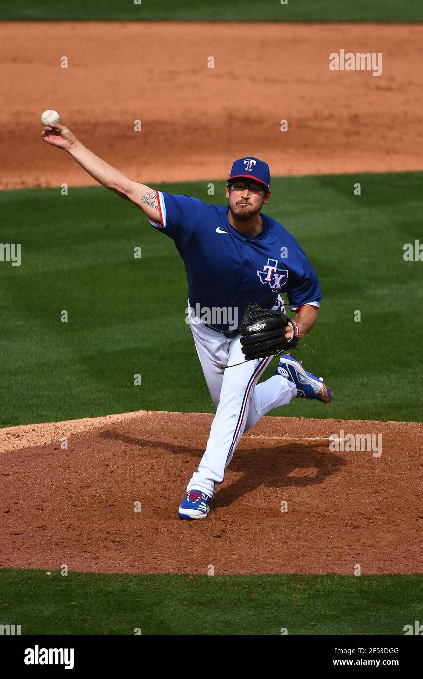 Surprise, United States. 01st Mar, 2021. Dane Dunning of the Texas ...