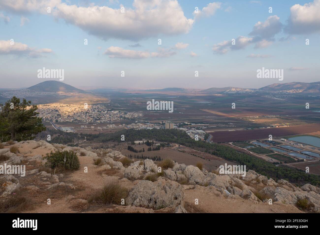 Landscape from the Jumping Mountain in Nazareth. Panoramic view. High ...