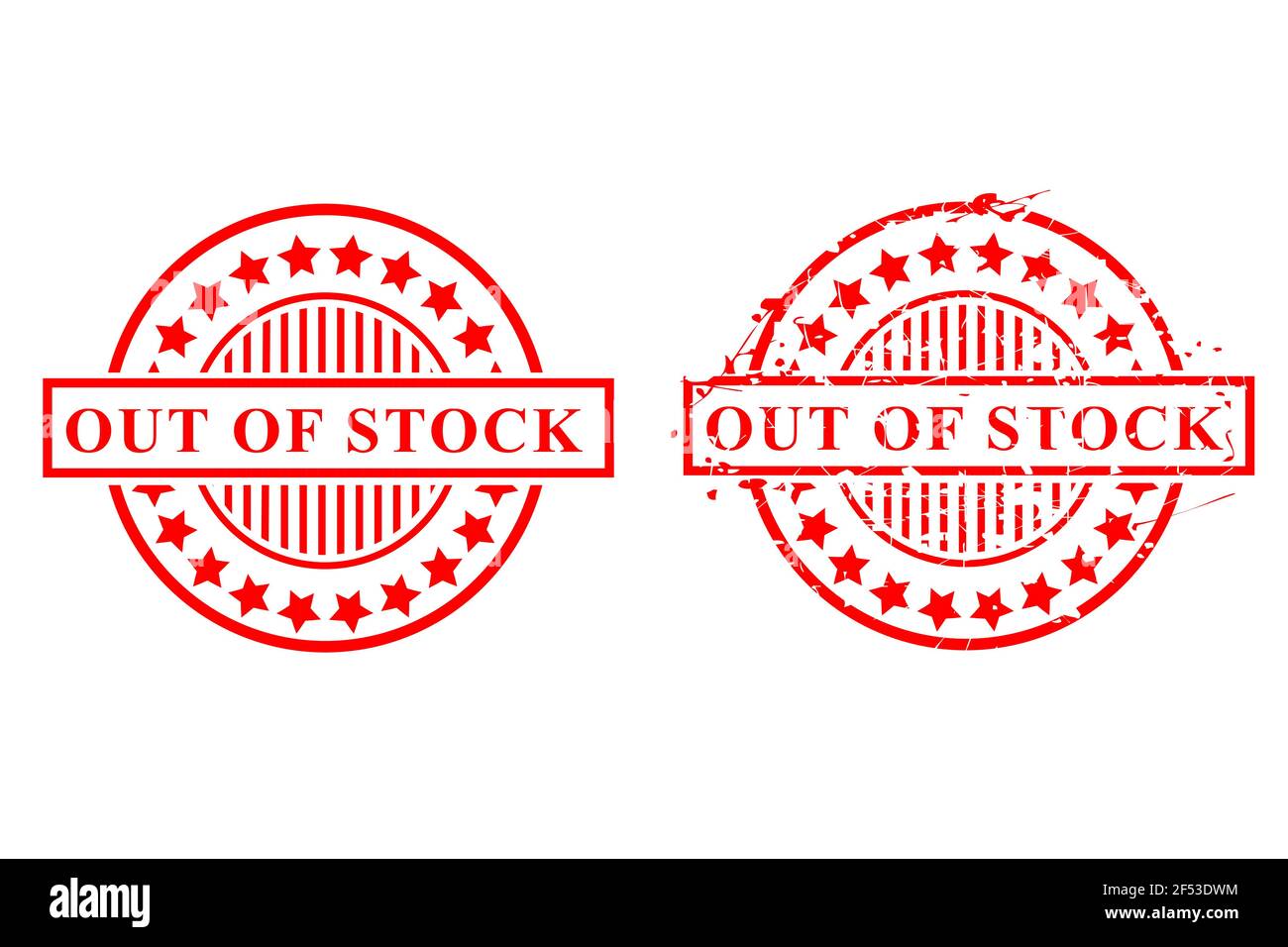 Vector of Circle Grunge Red Rubber Stamp, Out of Stock, Isolated on ...