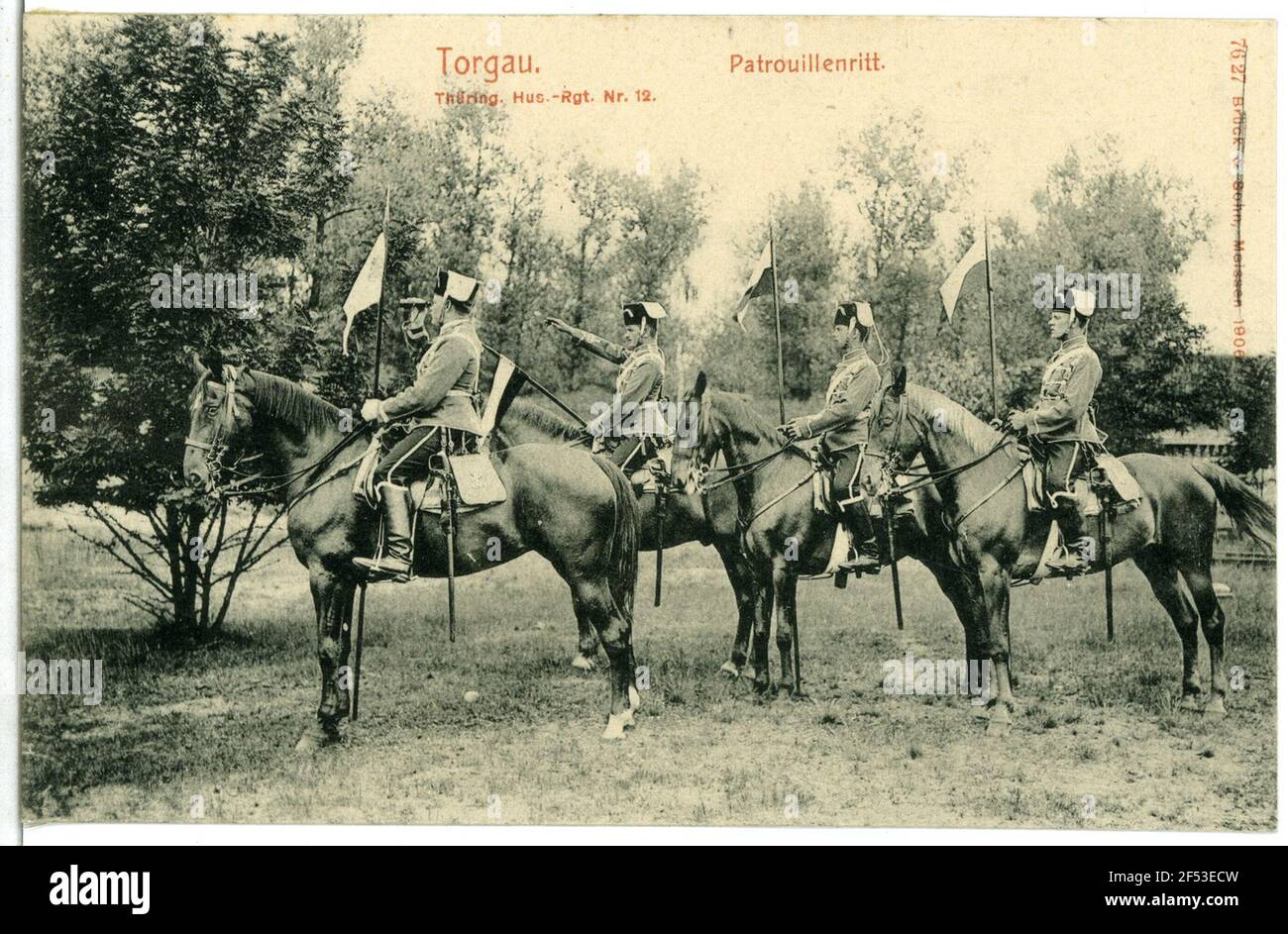 Thuringian Hussar Regiment No 12 - Patrolritt Torgau. Thür.-Hus.-Regim ...