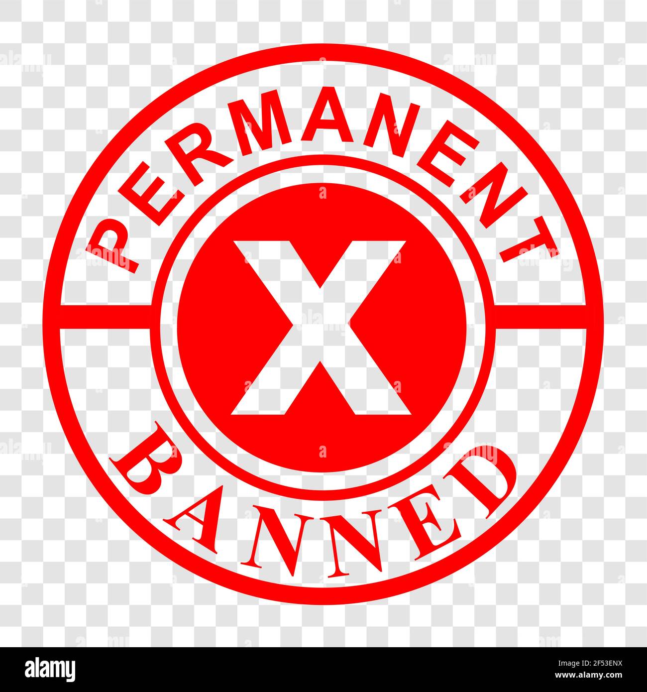 Vector Clean Red Rubber Stamp, Permanent Banned, at transparent effect ...