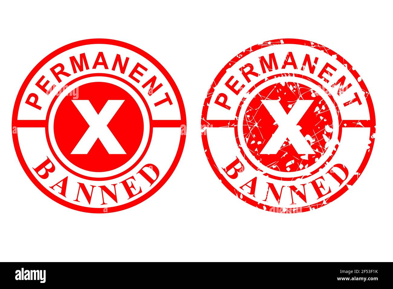 Vector, Clean and Rust Red Rubber Stamp, Permanent Banned, Isolated on ...