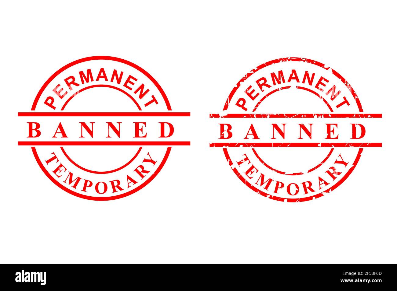 Vector, Clean and Rust Red Rubber Stamp, Permanent Banned, Isolated on ...