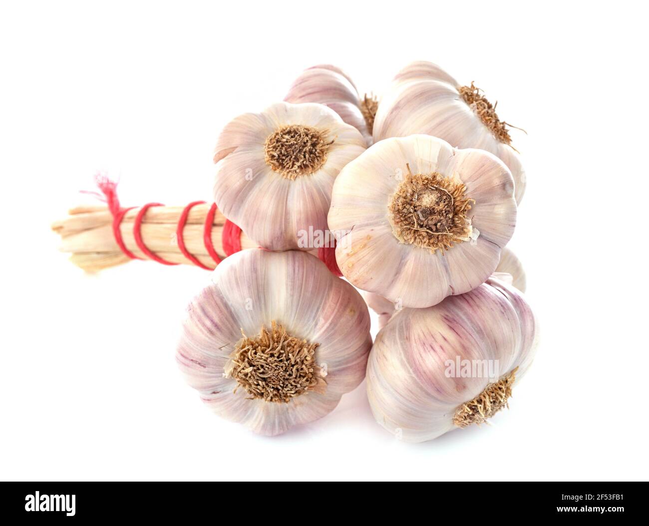 bunch of garlic in front of white background Stock Photo - Alamy