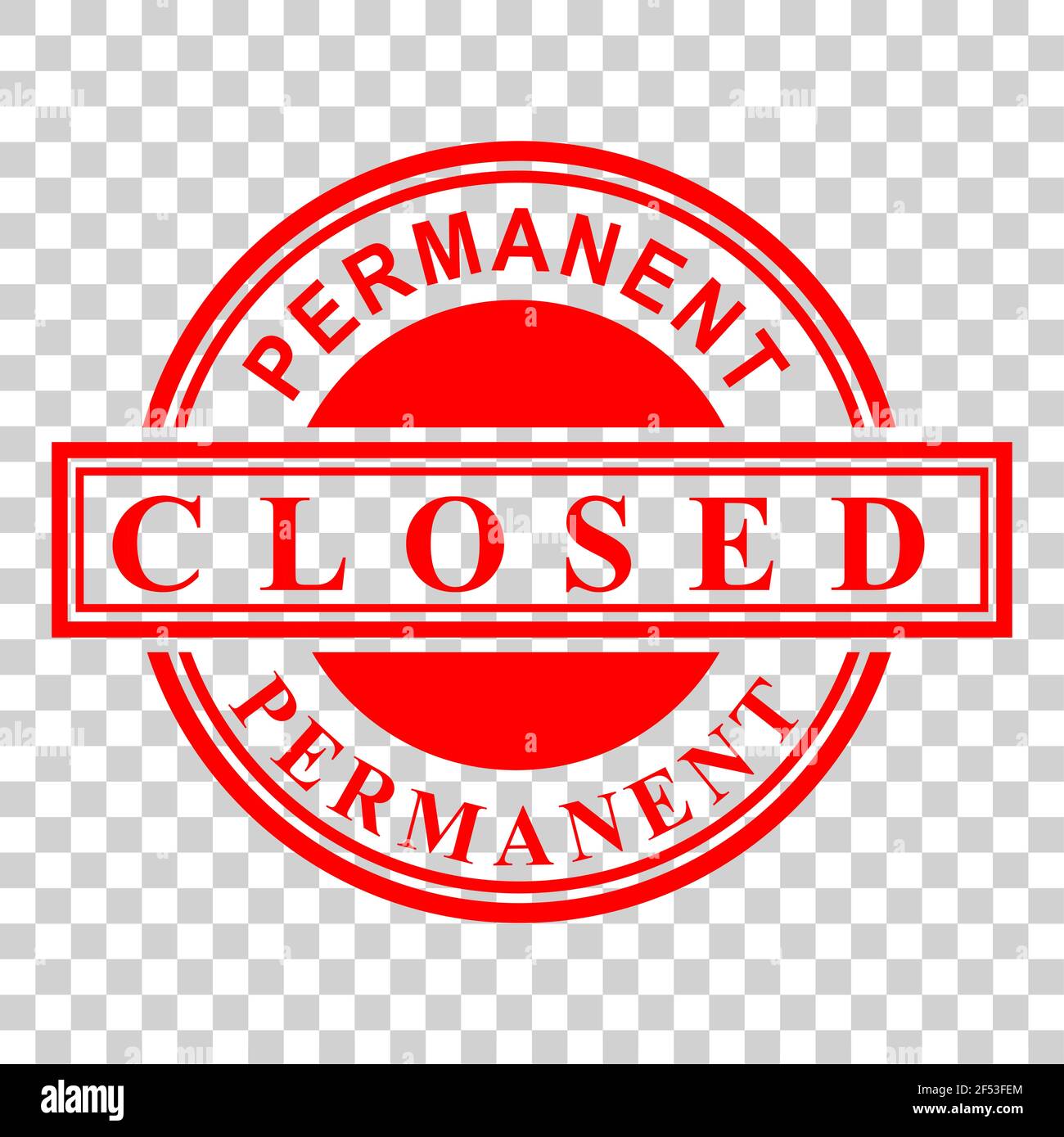 Simple Vector Clean Red Rubber Stamp, Permanent Closed, at transparent ...