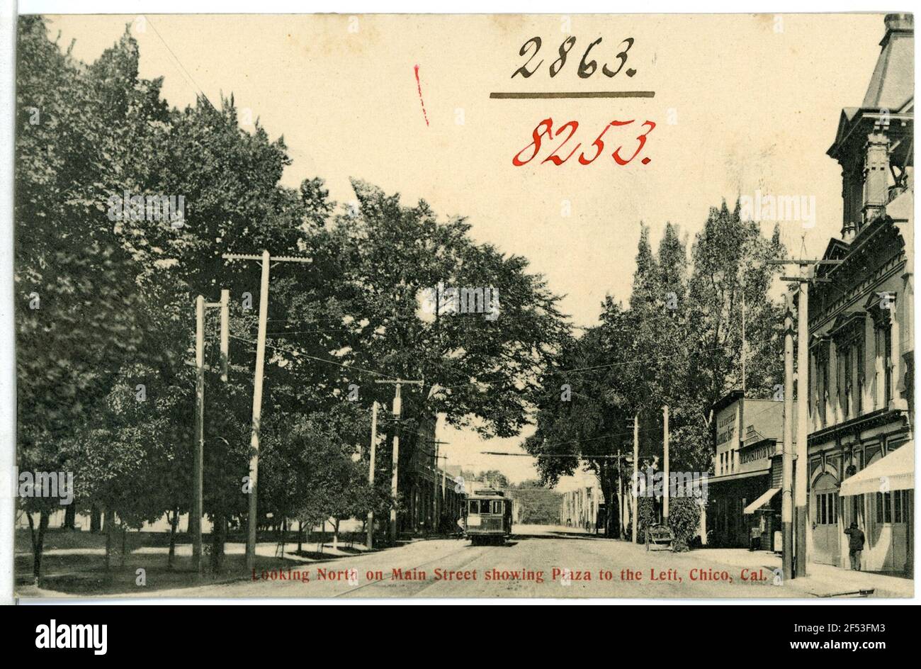 Looking North on main Street Showing Plaza to the Left Chico ...
