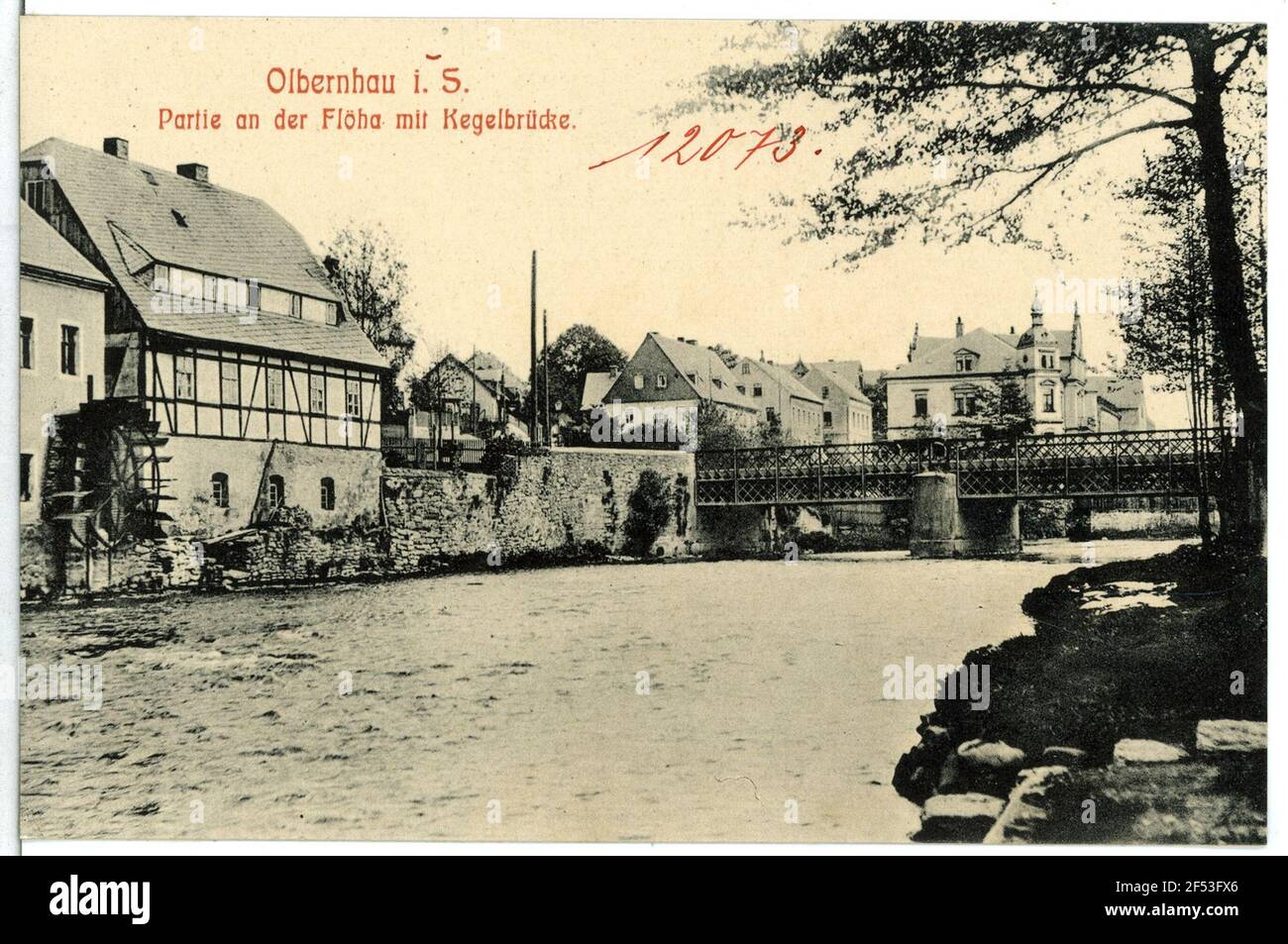 At the Flöha with cone bridge Olbernhau. At the Flöha with cone bridge ...