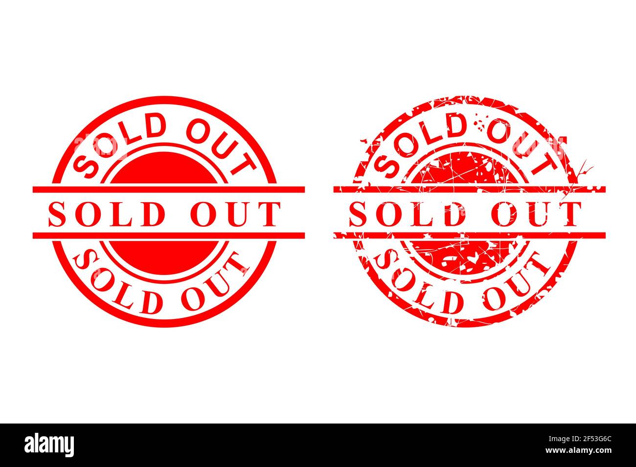 Vector Red Circle Rusty Vector Rubber Stamp, Sold Out, Isolated on ...