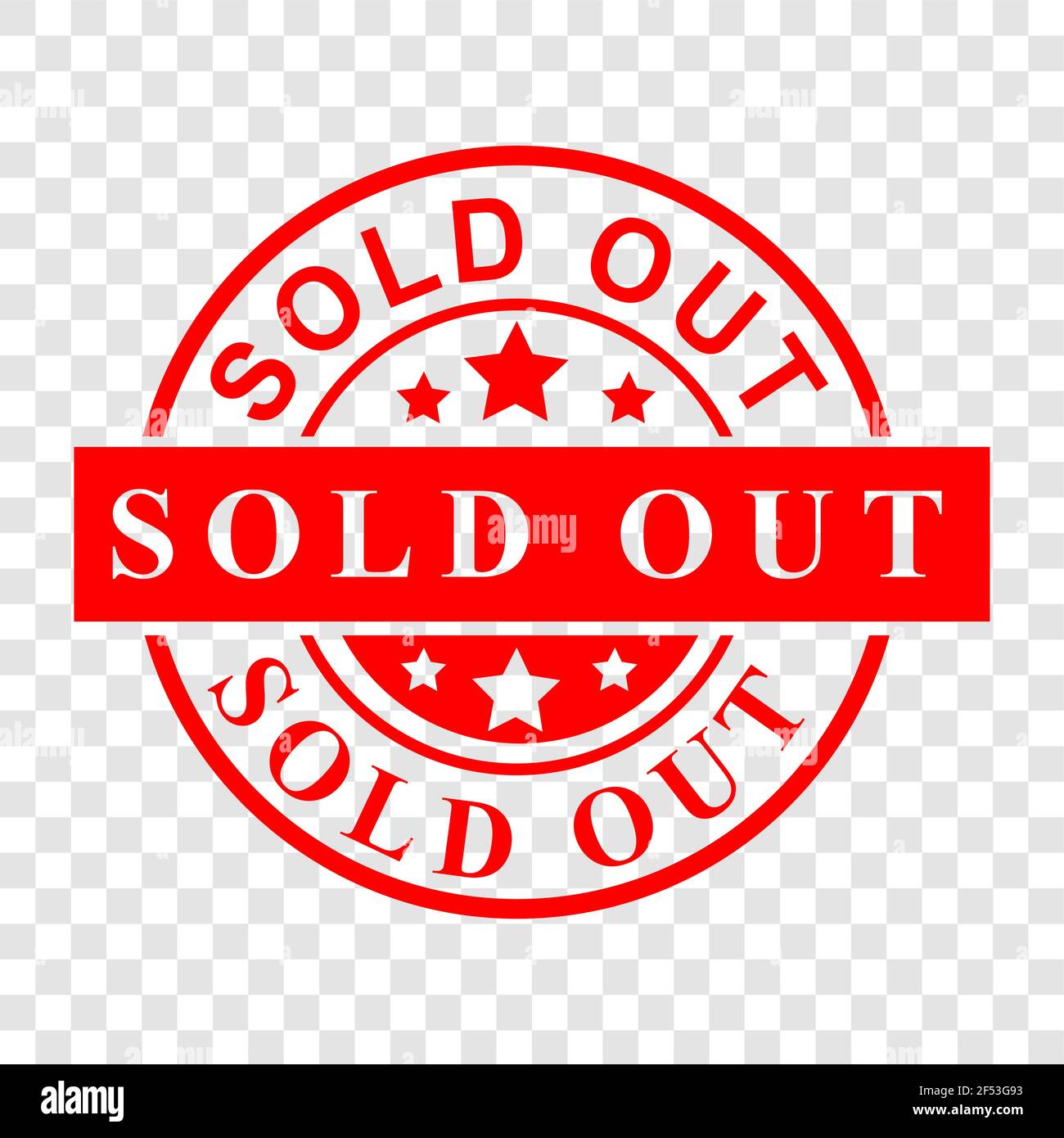 Red Circle Vector Rubber Stamp, Sold Out, at transparent effect ...