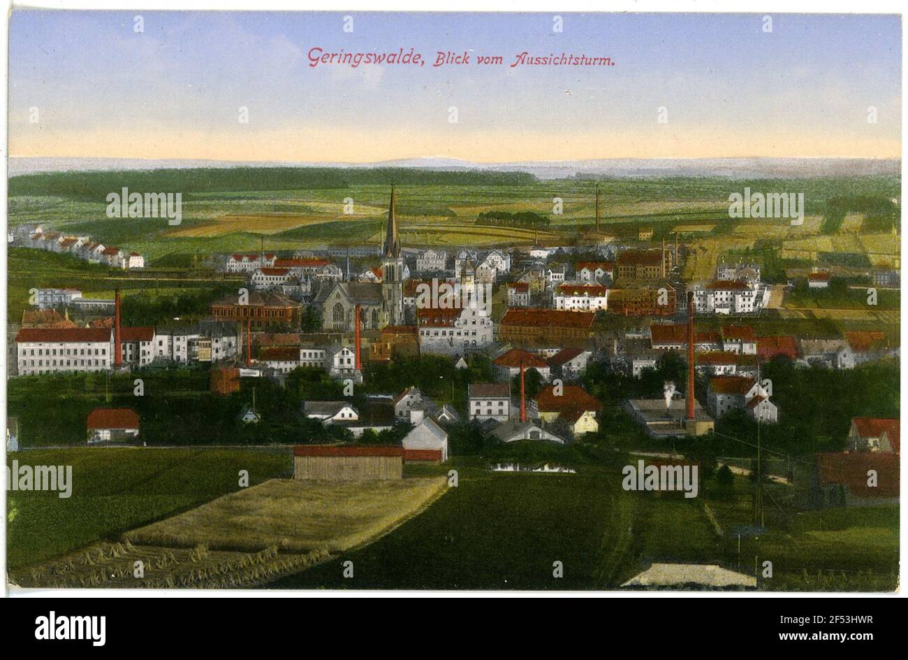 View of Geringswalde from the observation tower Geringswalde. View of ...