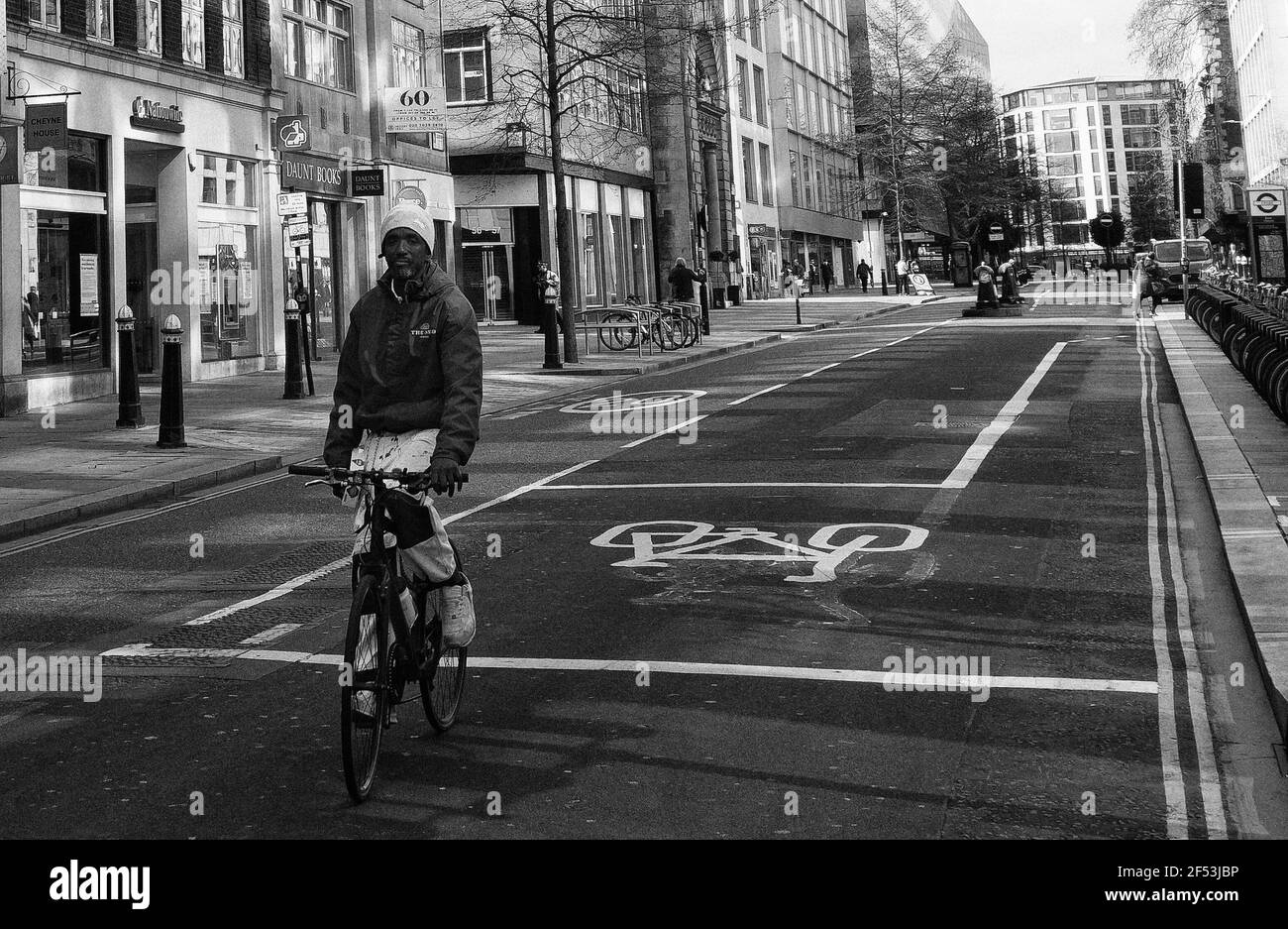 Empty cycle lane traffic Black and White Stock Photos & Images - Alamy