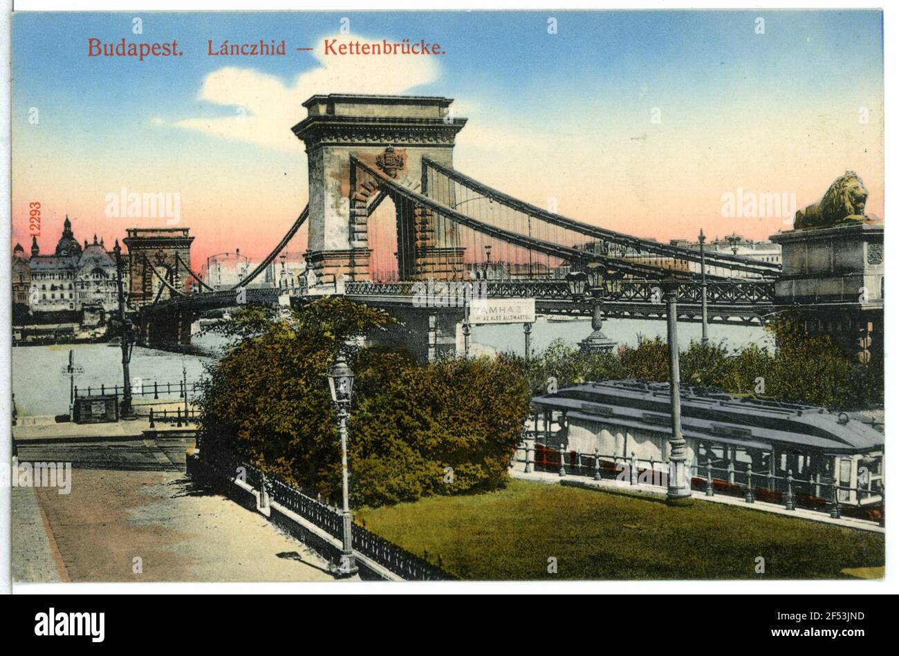 Chain bridge Budapest. Chain Bridge (1849) About the Danube Stock Photo ...