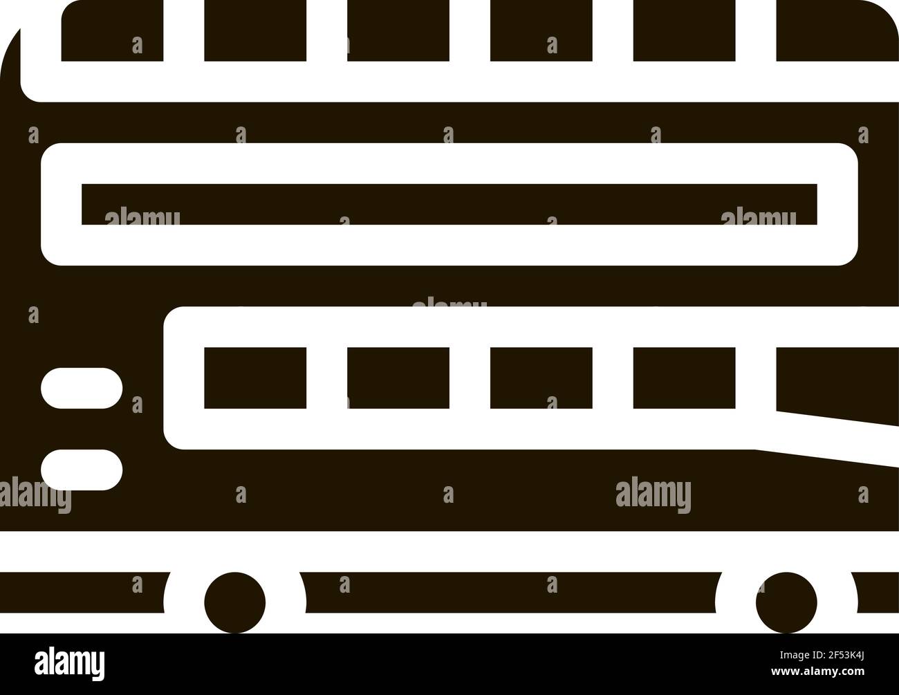 double decker sightseeing bus icon Vector Glyph Illustration Stock ...
