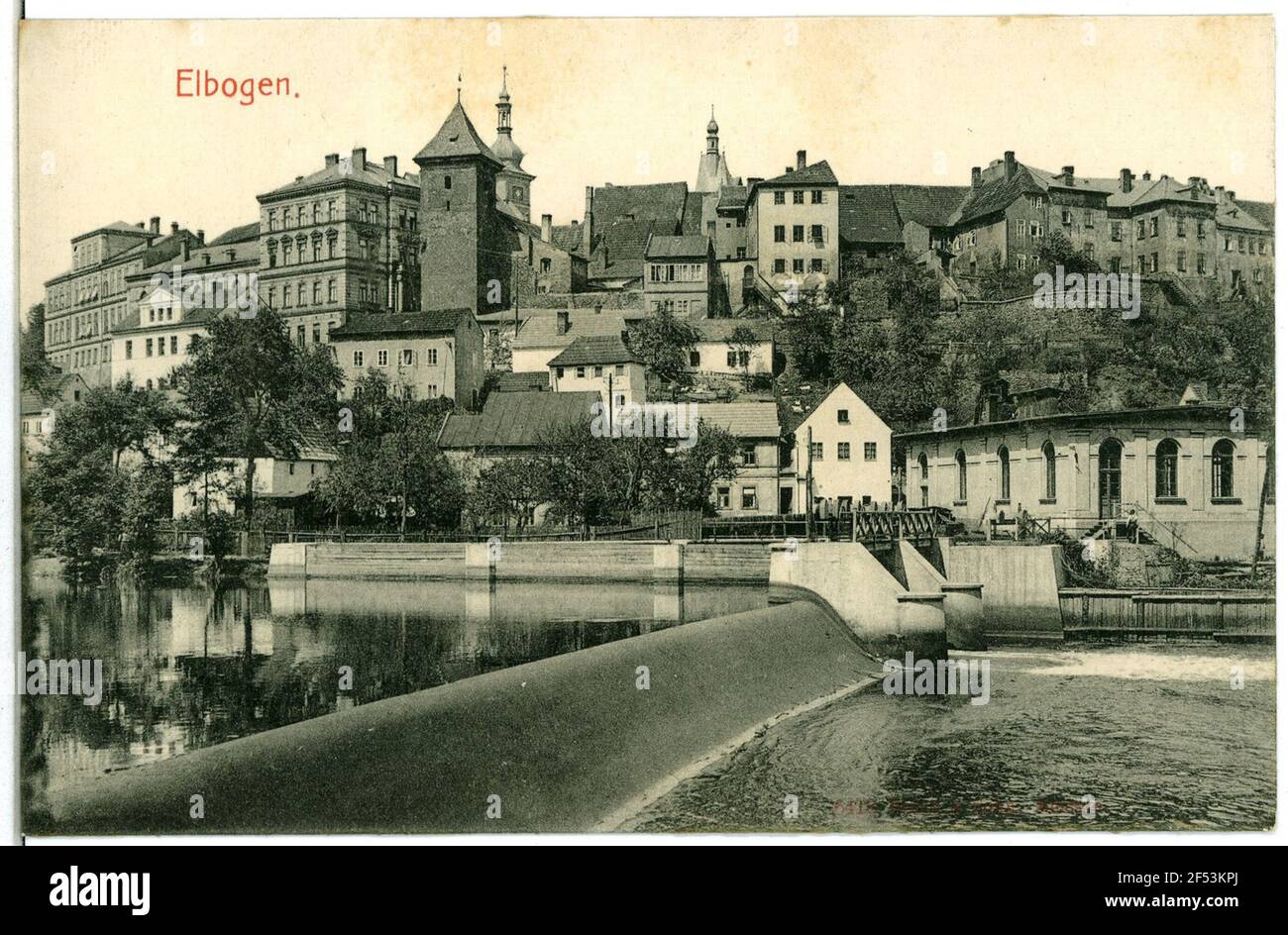 view on the city Elbogen. view on the city Stock Photo - Alamy