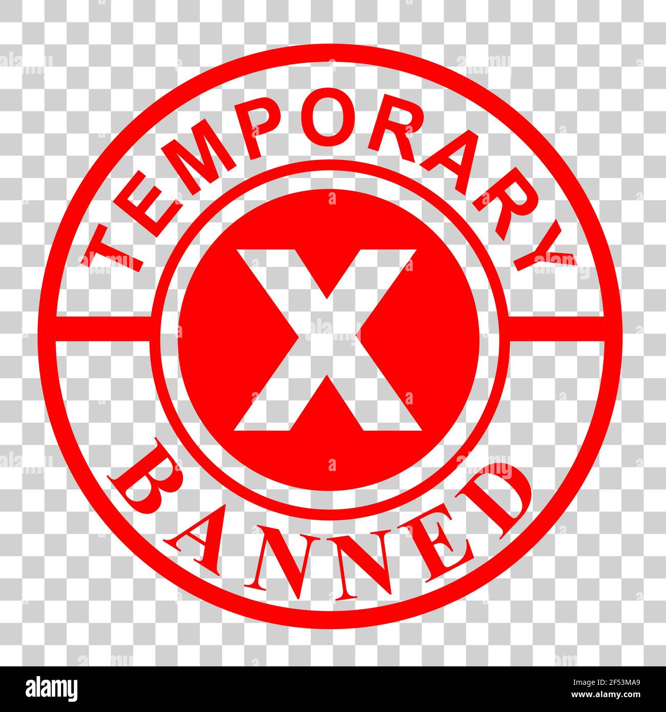 Vector Circle red Rubber Stamp, Temporary Banned Stock Vector Image ...