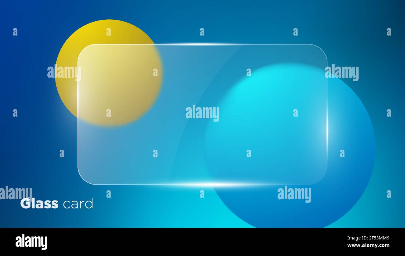 Blue background with transparent bank card vector illustration Stock ...