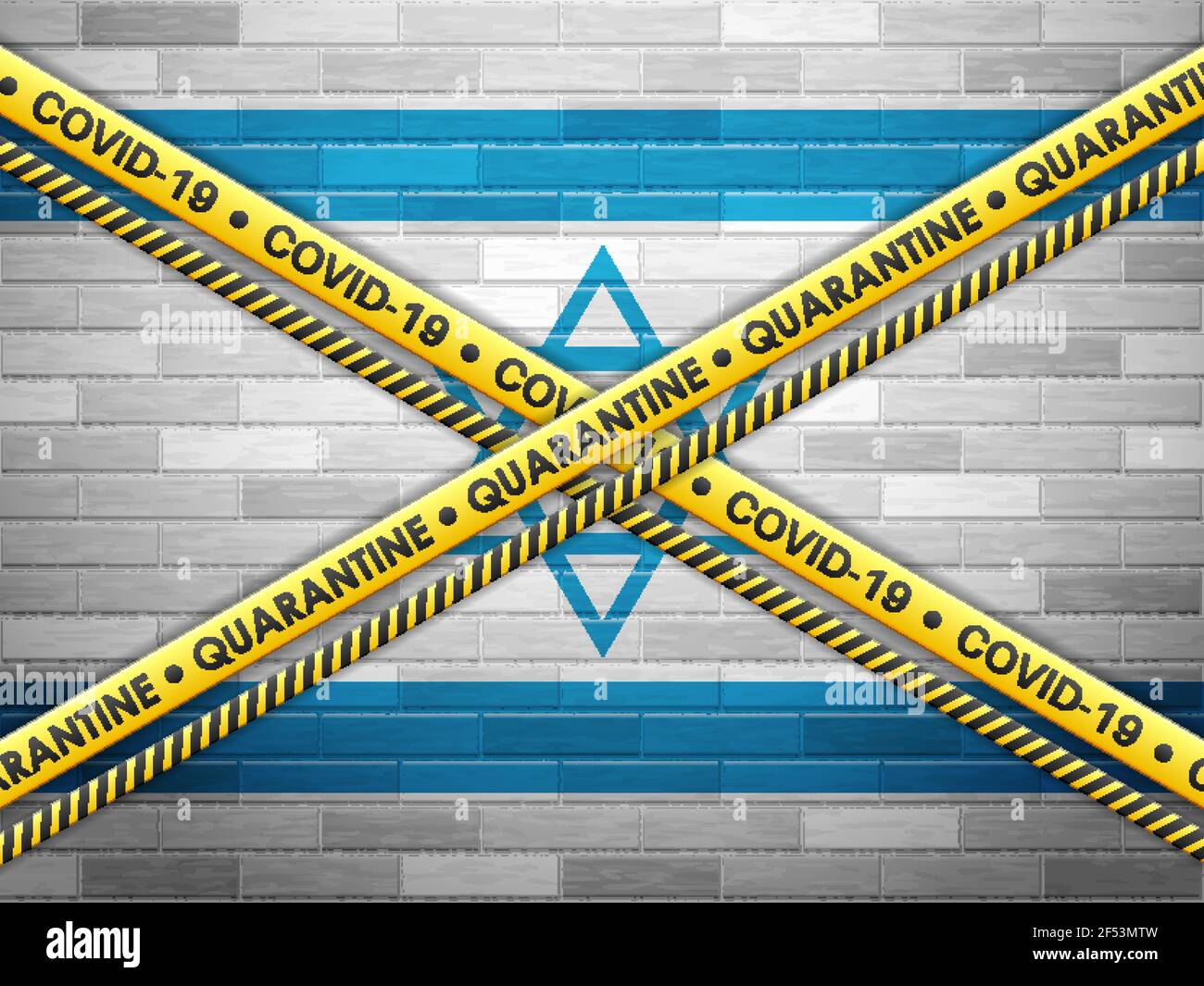 Israel in quarantine bricks wall background. Vector illustration Stock ...