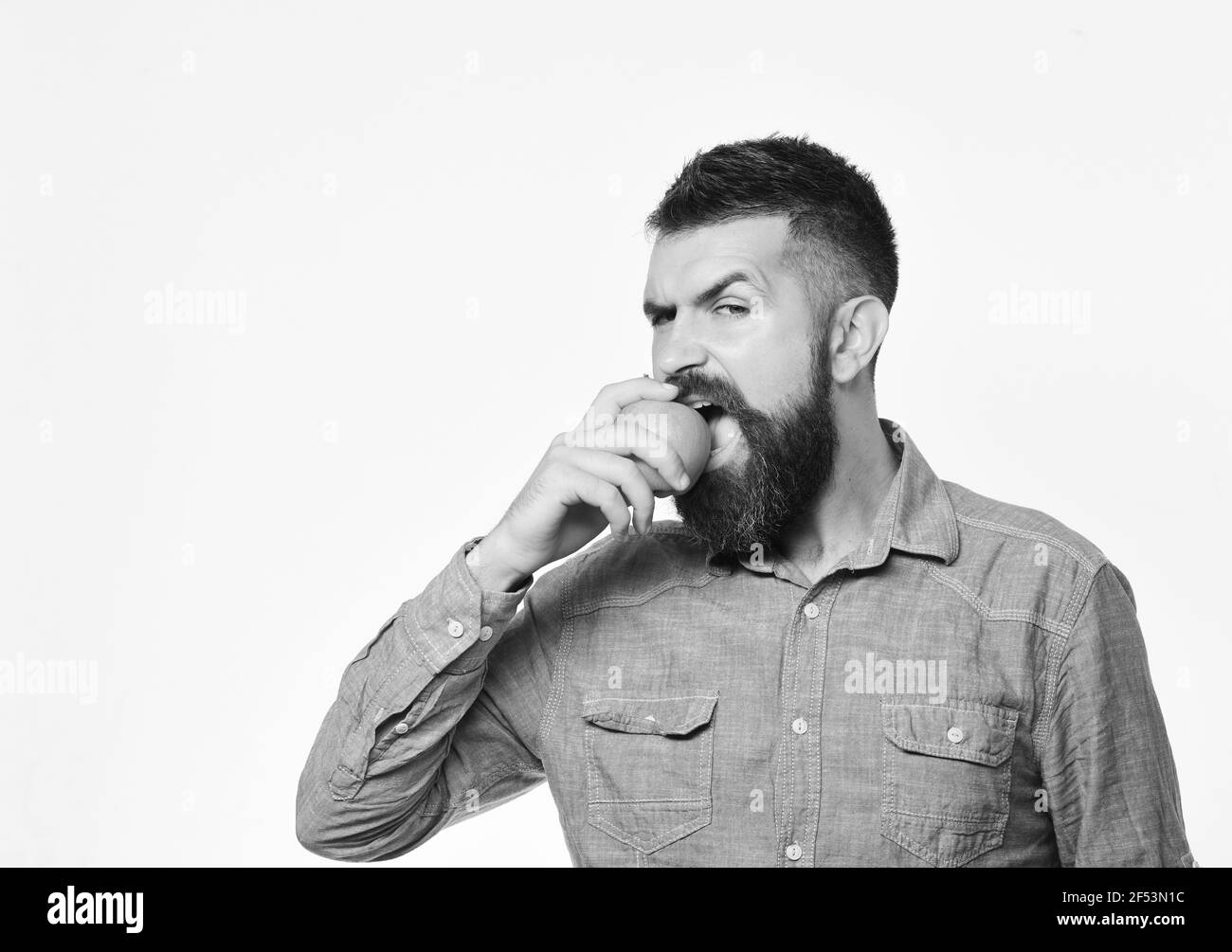 Bearded man eats delicious hi-res stock photography and images - Alamy