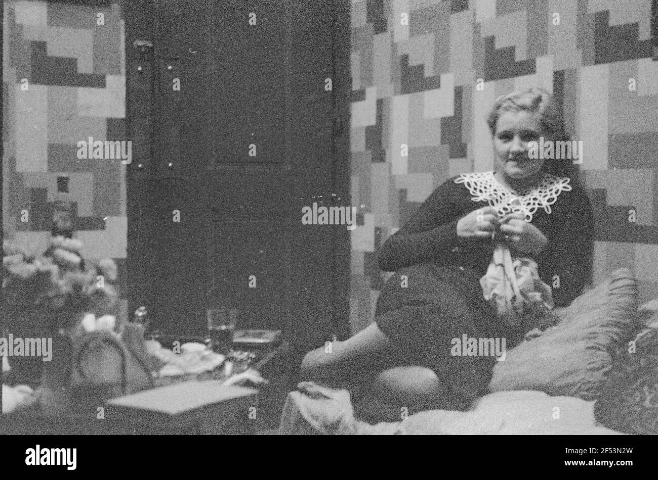 Private recordings. Portrait of a young woman (maybe a hat maker) on a ...