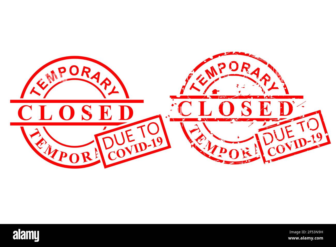 Vector, Clean and Rust Red Rubber Stamp, Temporary Closed Due To ...