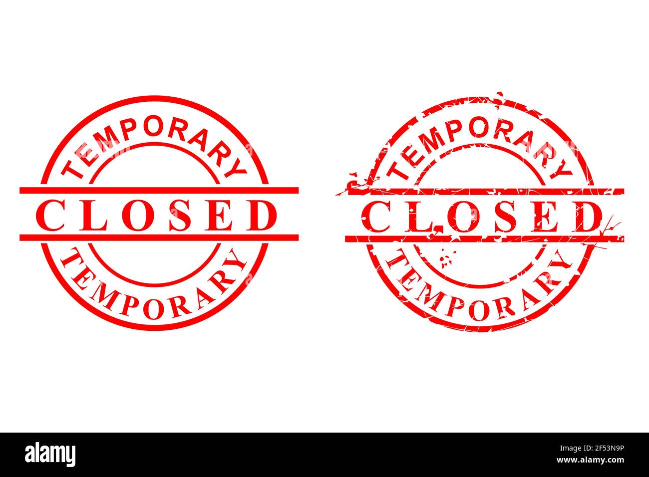 Vector, Clean and Rust Red Rubber Stamp, Temporary Closed, Isolated on ...