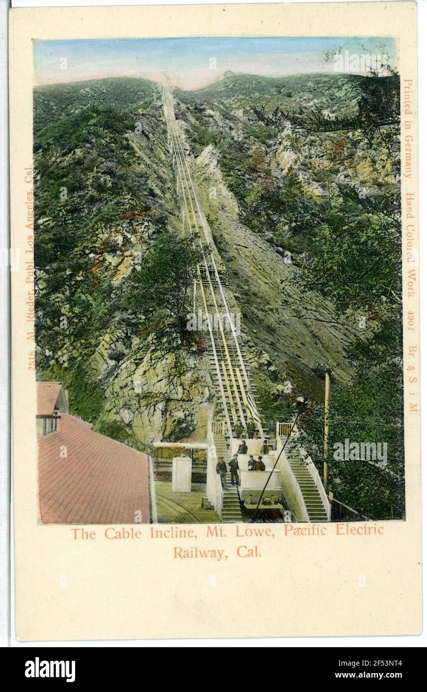 The Cable Incline, Mt. Lowe, Pacific Electric Railway, Cal. MtLowe ...