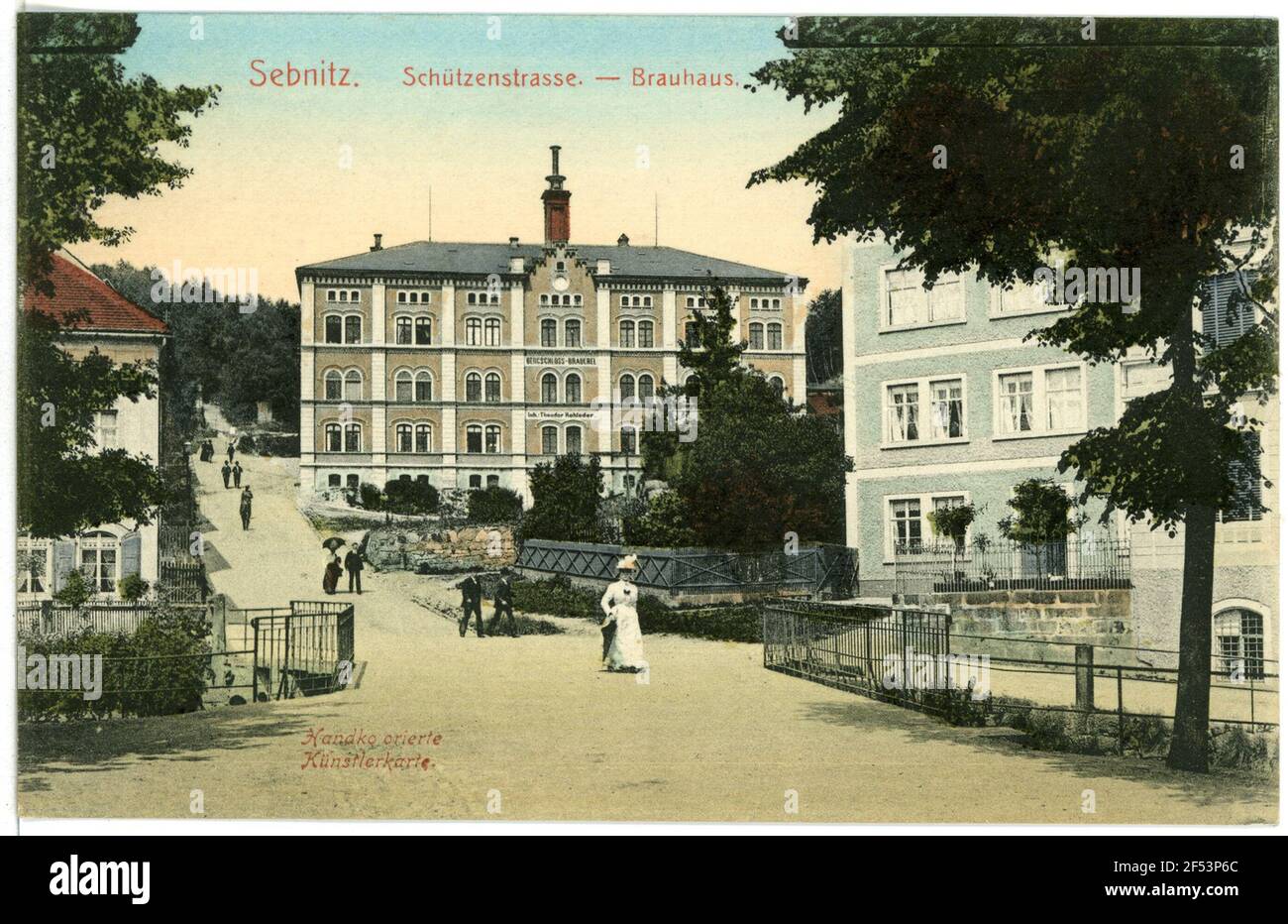 Schützenstraße and Brauhaus Sebnitz. Schützenstraße and Brauhaus Stock ...