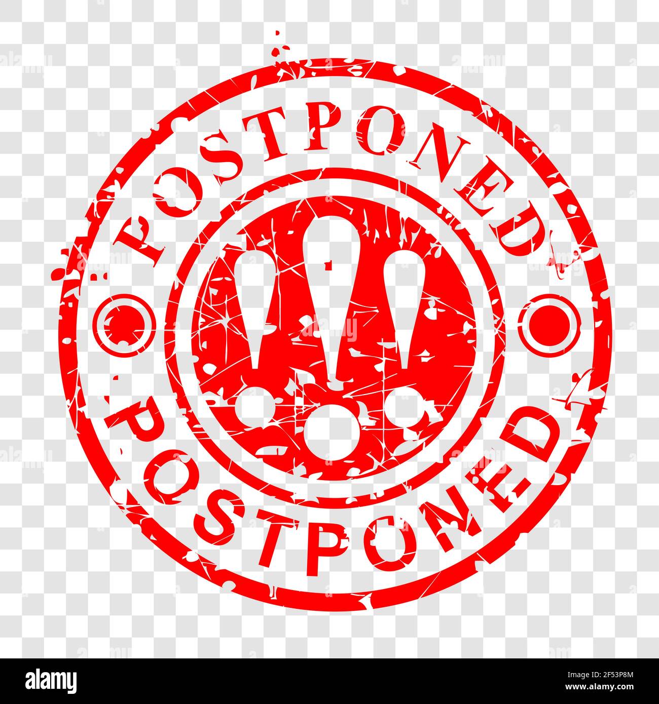 Circle Vector Red Grunge Rubber Stamp Effect, Postponed at transparent Effect Background Stock ...