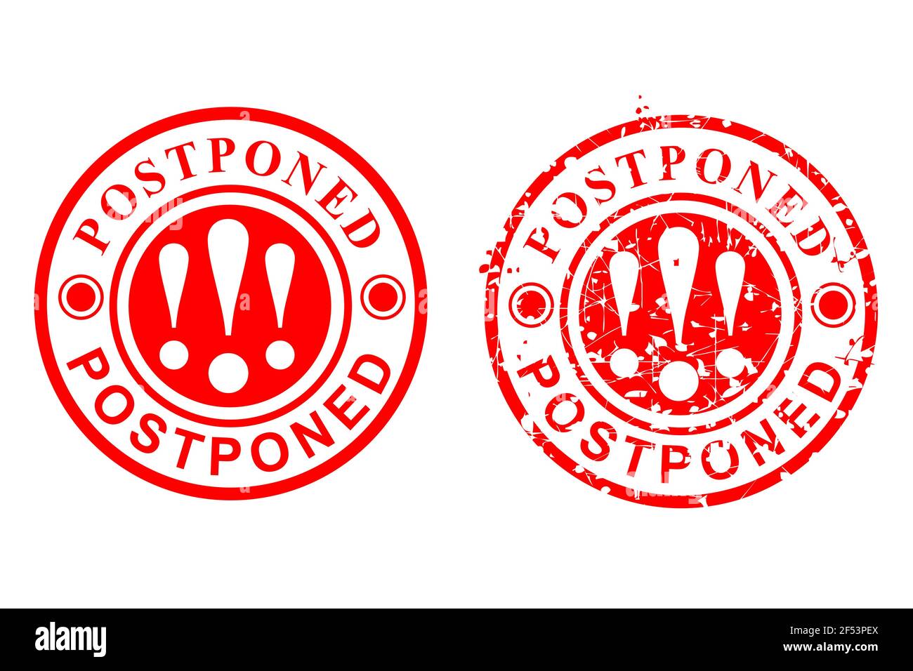 Clean and Rust Circle Vector Red Grunge Rubber Stamp Effect, Postponed ...