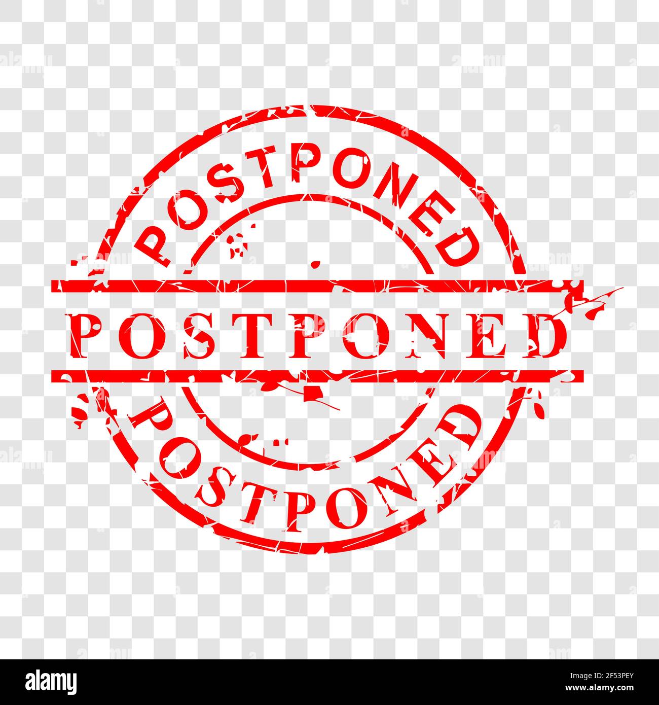 Circle Vector Red Grunge Rubber Stamp Effect, Postponed at transparent Effect Background Stock ...