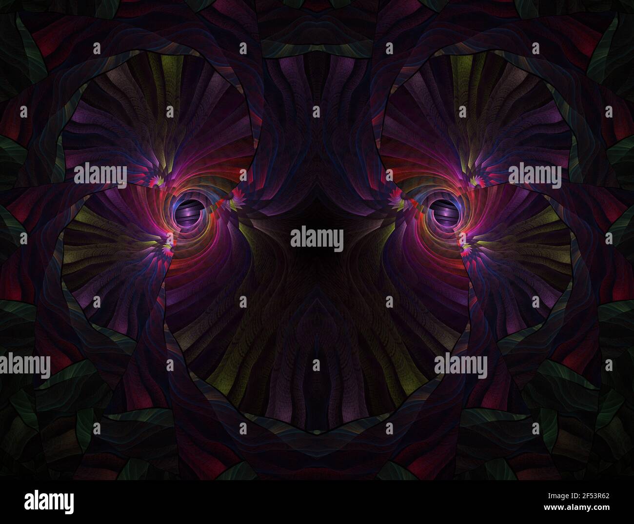Colorful floral stained glass impression kaleidoscopic design ...