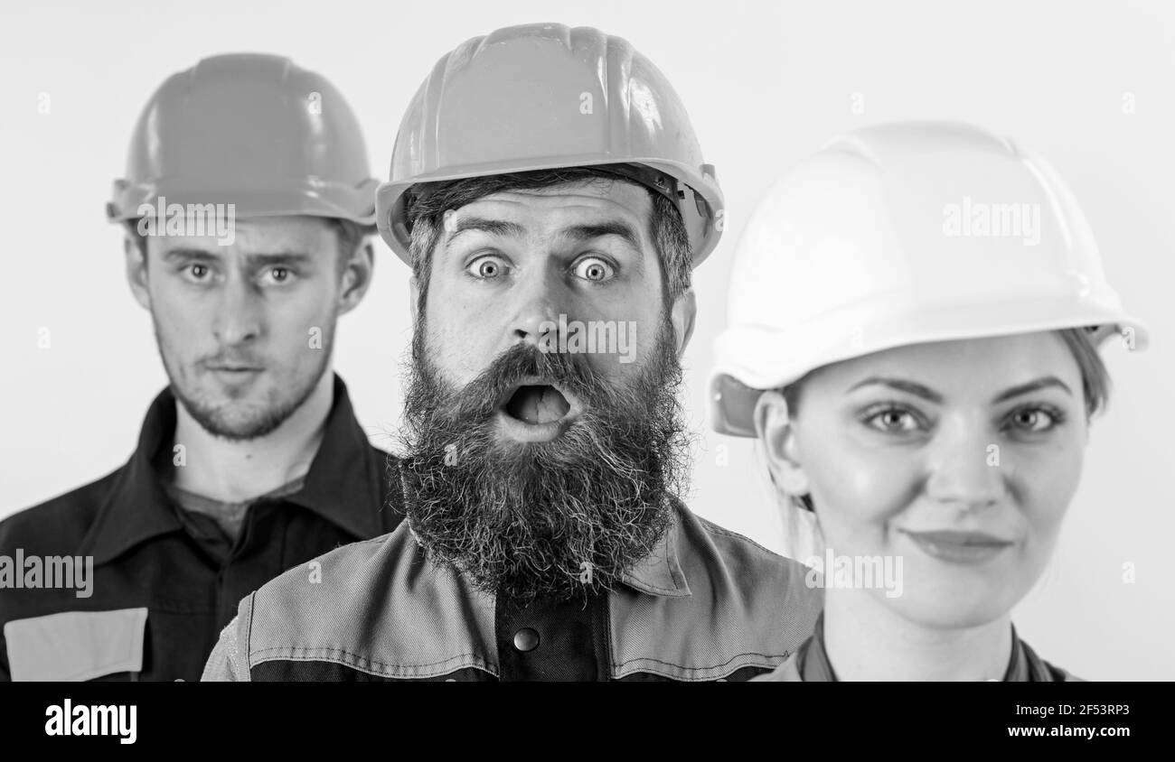 Different people in team of architects, builders, labourers Stock Photo ...