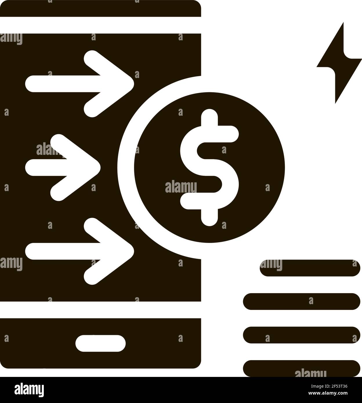 money transfer phone icon Vector Glyph Illustration Stock Vector Image ...