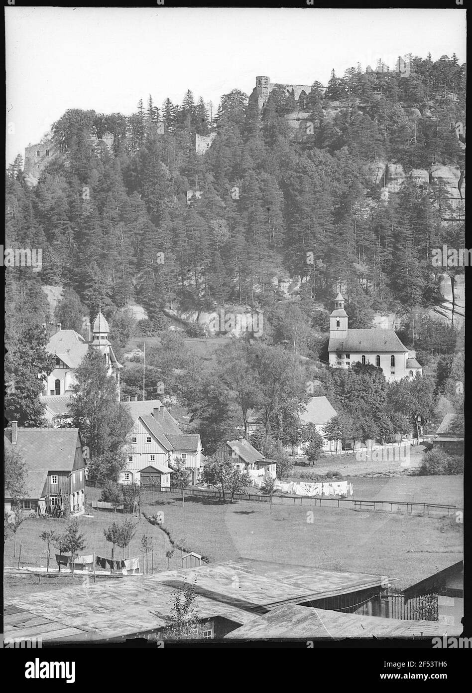 Picturesque village church Black and White Stock Photos & Images - Alamy