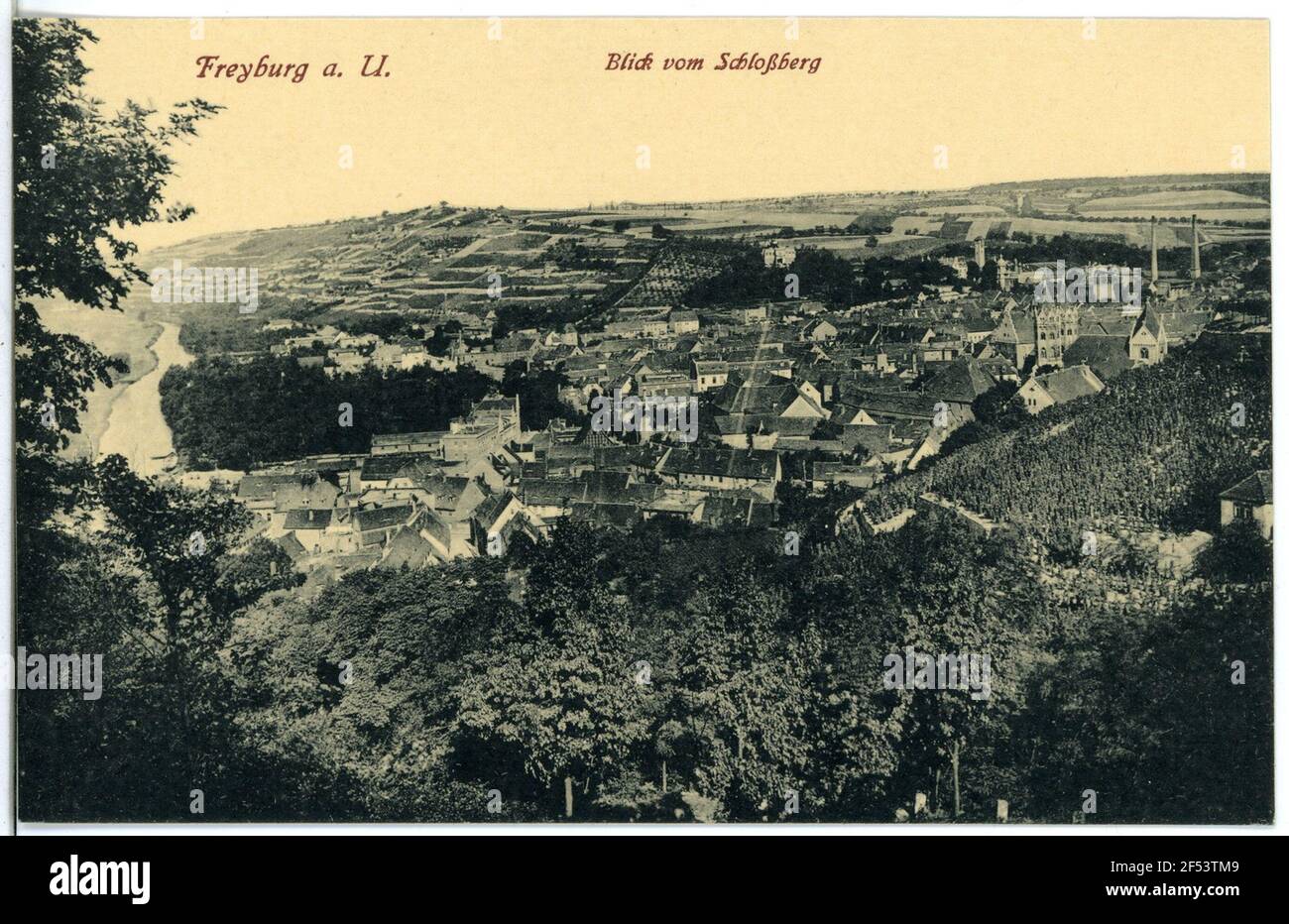 View from the Schloßberg on Freyburg Freyburg at the Unstrut. View from ...