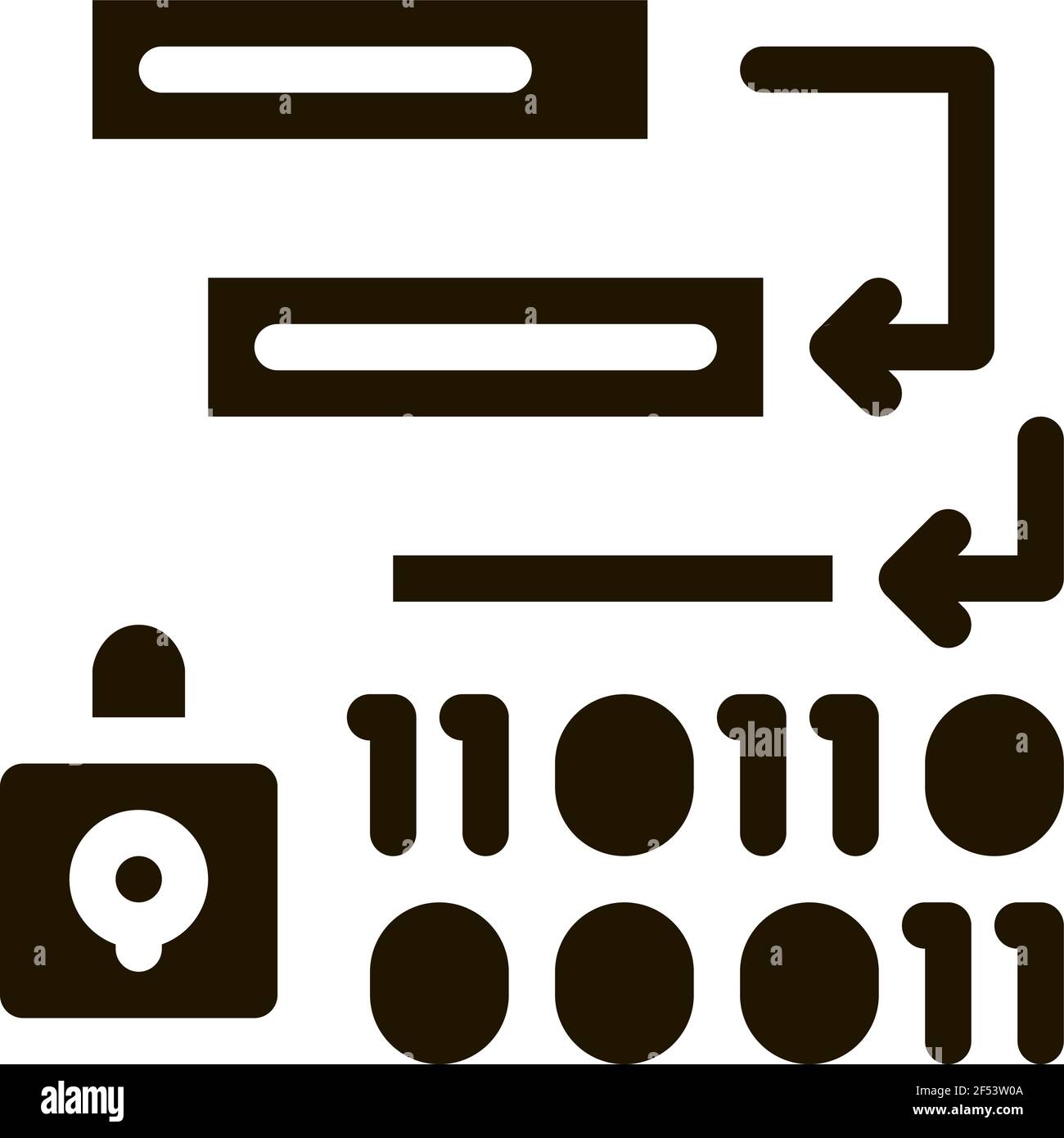 binary protection algorithm icon Vector Glyph Illustration Stock Vector ...