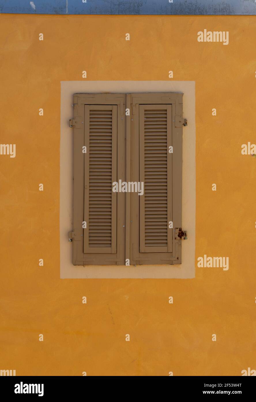 Spanish building with wooden shutters hi-res stock photography and ...