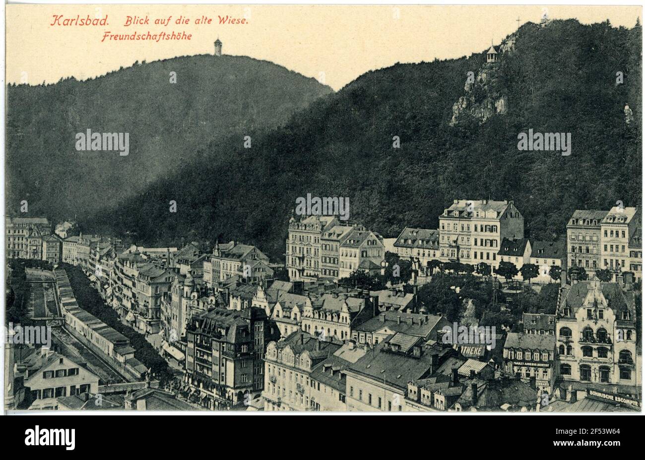 Old meadow and friendship Carlsbad. View of the old meadow with ...