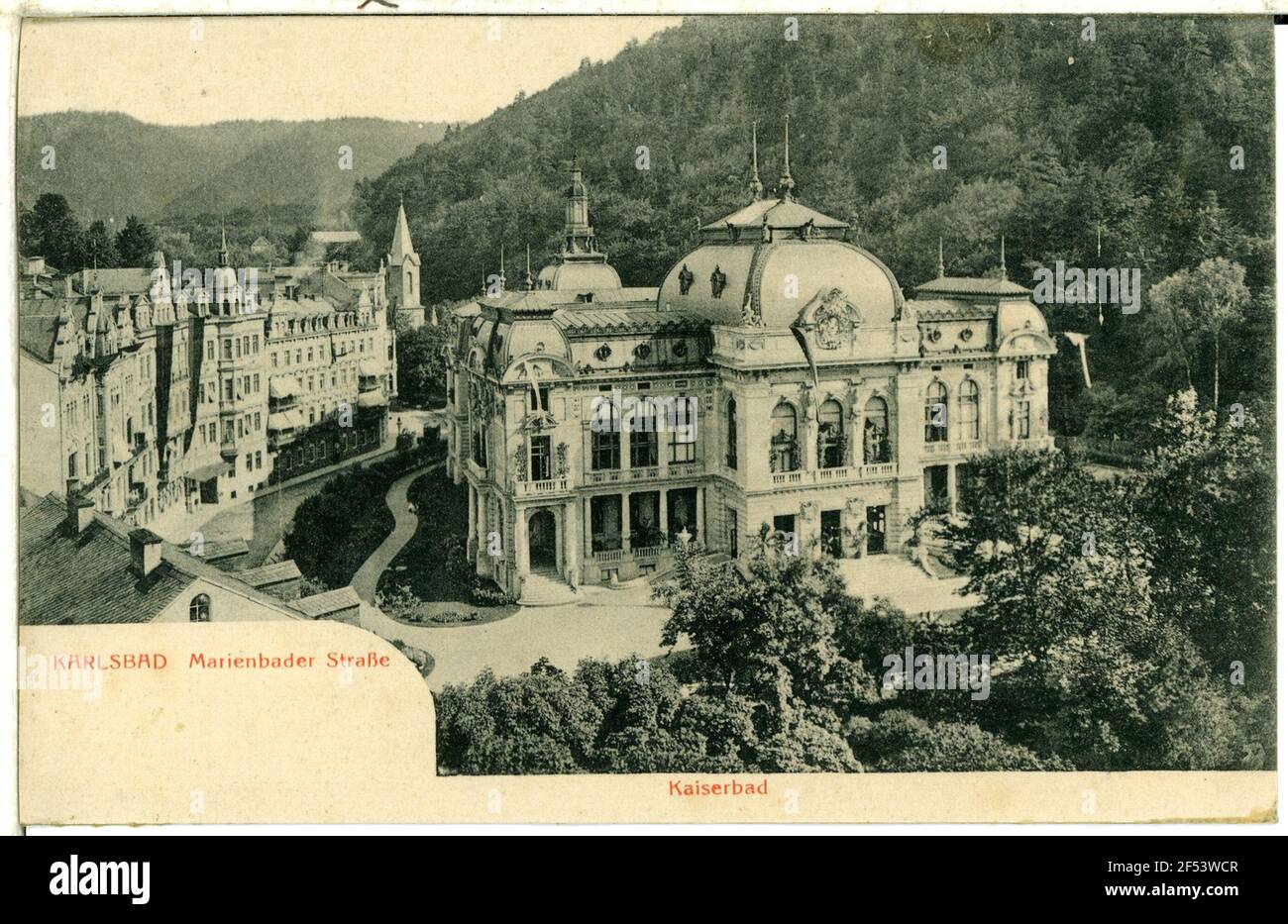 Kaiserbad, Marienbader Straße Karlsbad. Kaiserbad (1895 Stock Photo - Alamy