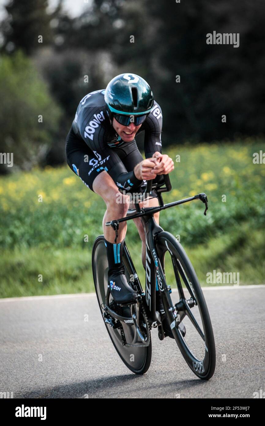 Volta Catalonia 23.3.2021- Chris Hamilton riding for Team DSM in the 18 ...
