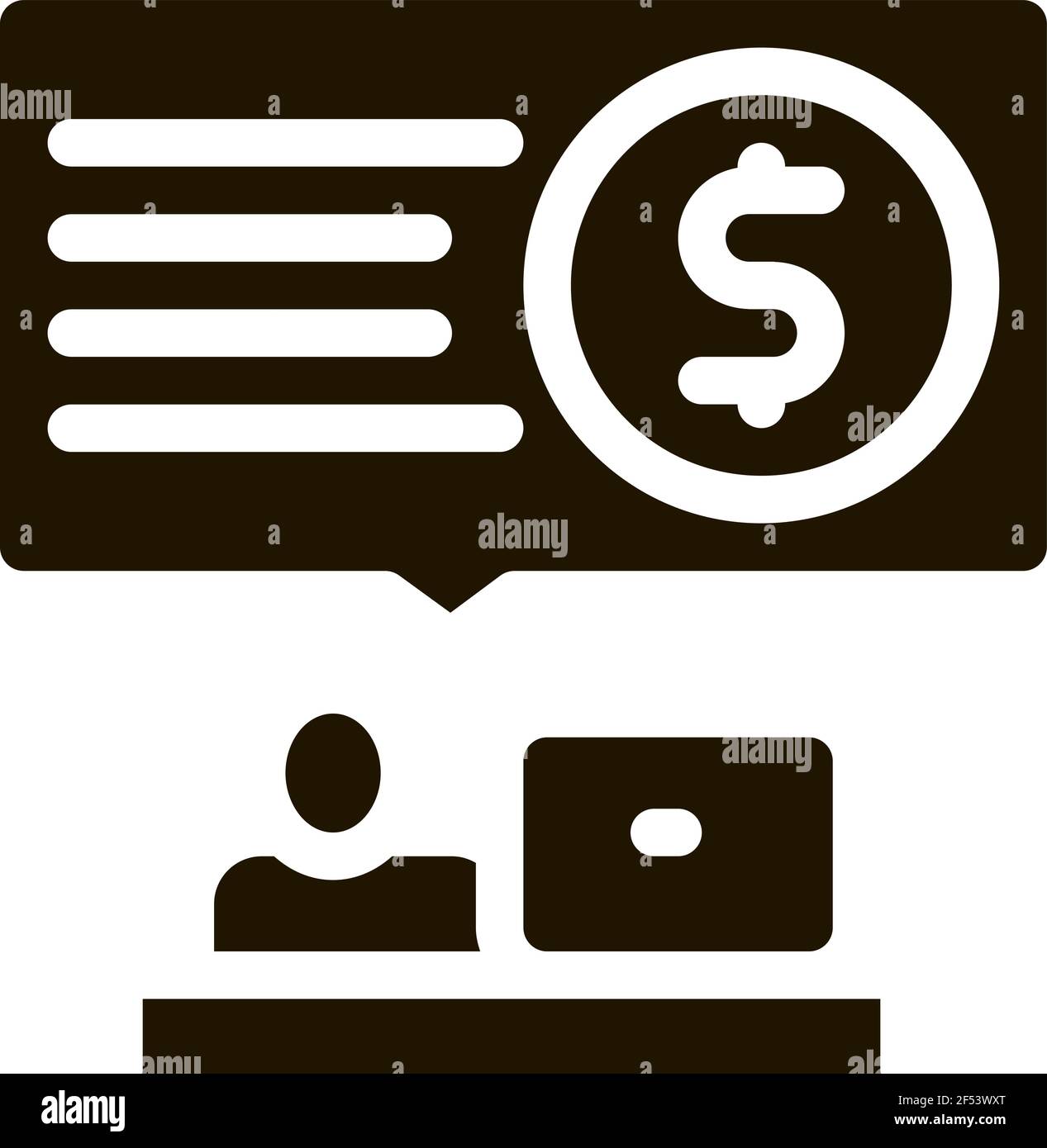 bank office worker icon Vector Glyph Illustration Stock Vector Image ...