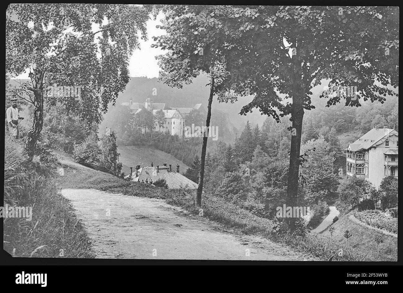 Historical castle tower hill Black and White Stock Photos & Images - Alamy
