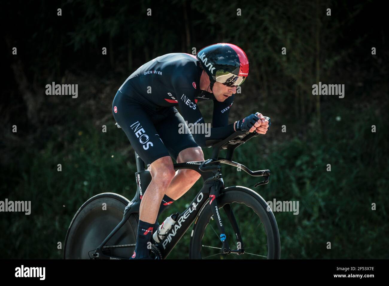Volta Catalonia 23.3.2021- Luke Rowe riding for Team Ineos Grenadiers ...