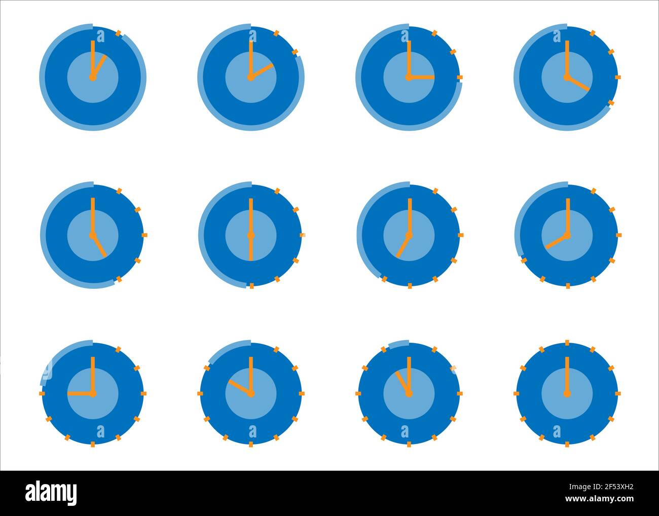 Set of time and clock icon. Hour measurement efficiency vector symbol ...