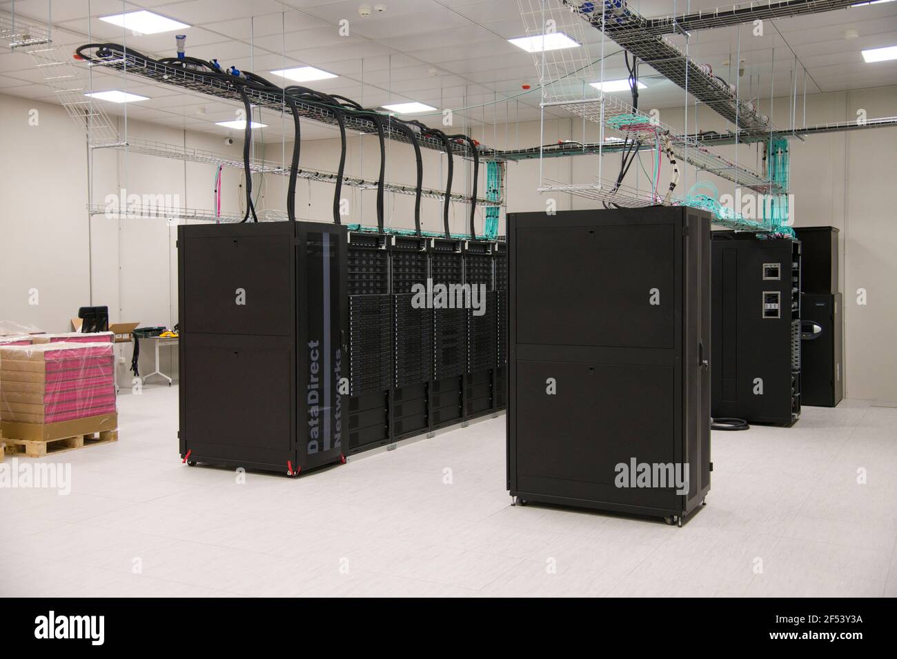 Sofia, Bulgaria - Mar 23 2021: Installing the supercomputer in Sofia ...