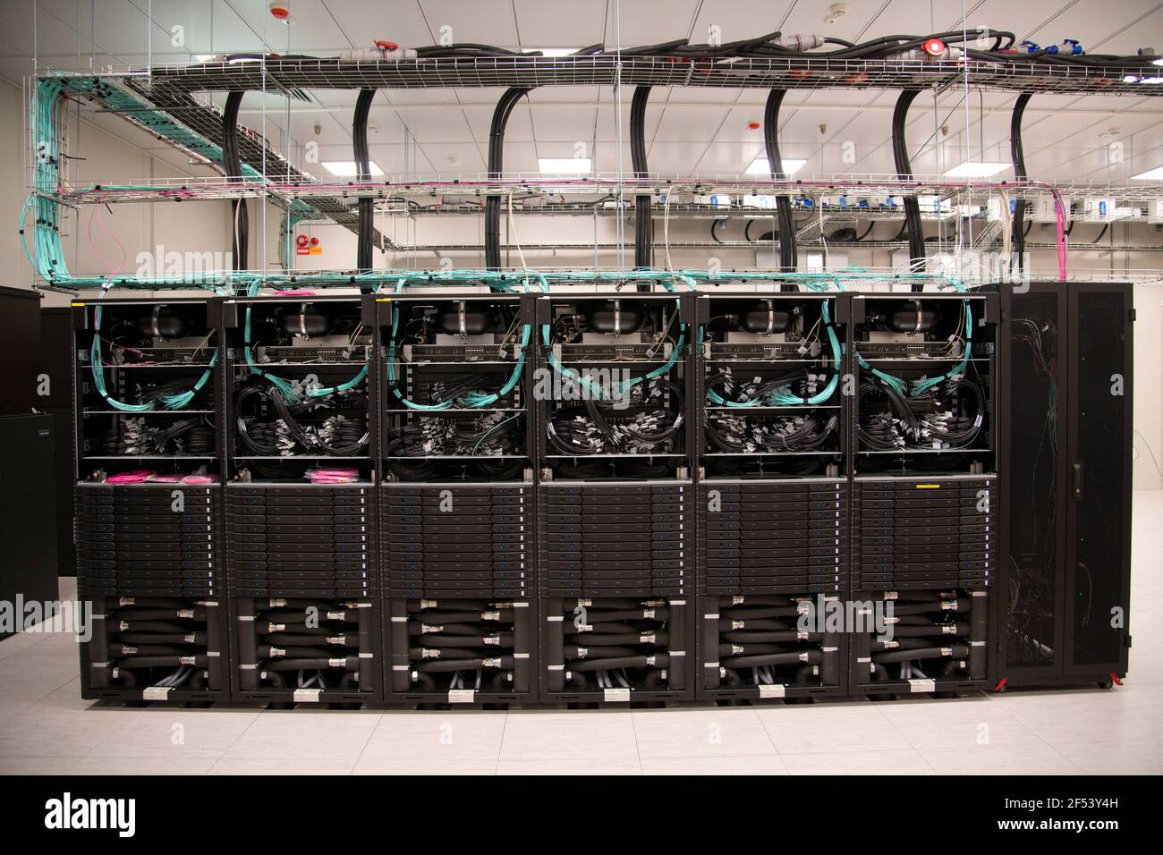 Sofia, Bulgaria - Mar 23 2021: Installing the supercomputer in Sofia ...