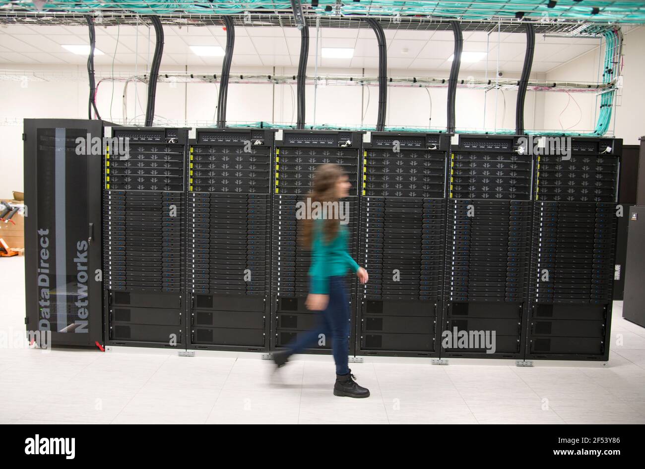 Sofia, Bulgaria - Mar 23 2021: Installing the supercomputer in Sofia ...