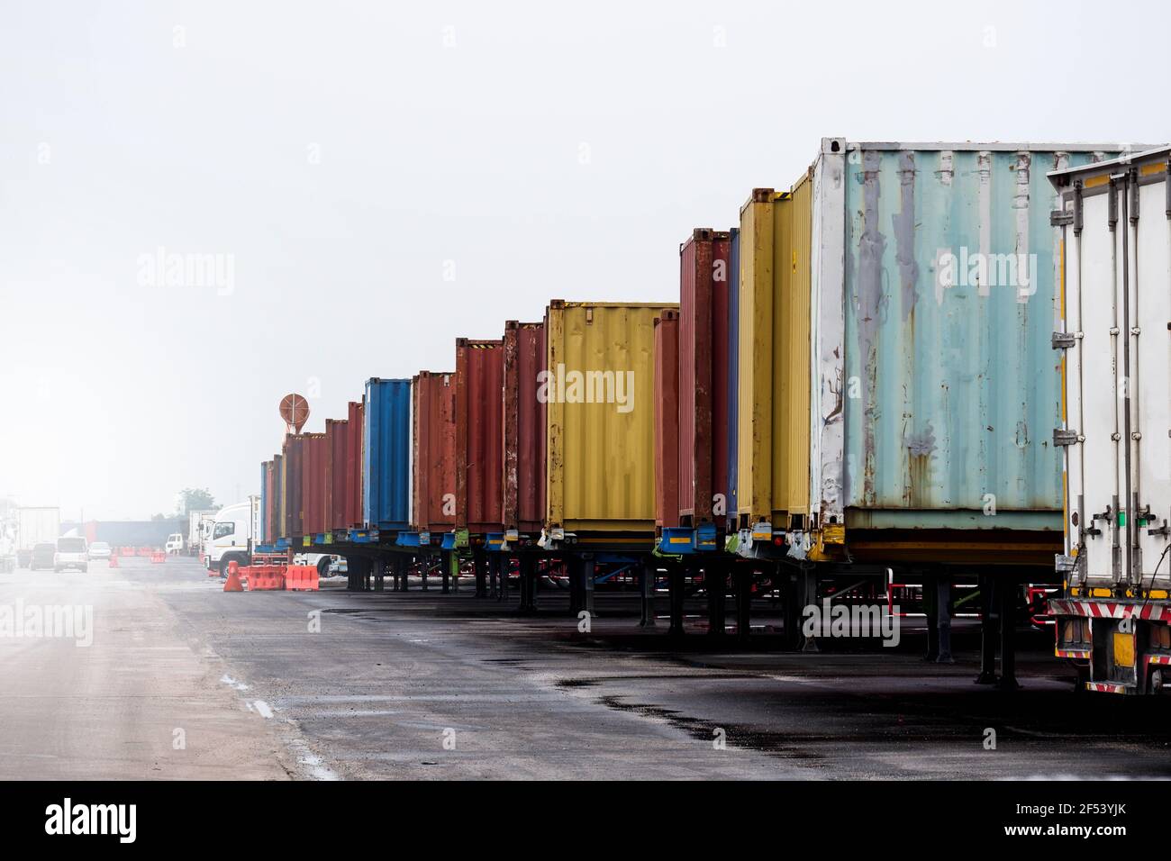 Container loading In warehouse Transport view Stock Photo - Alamy