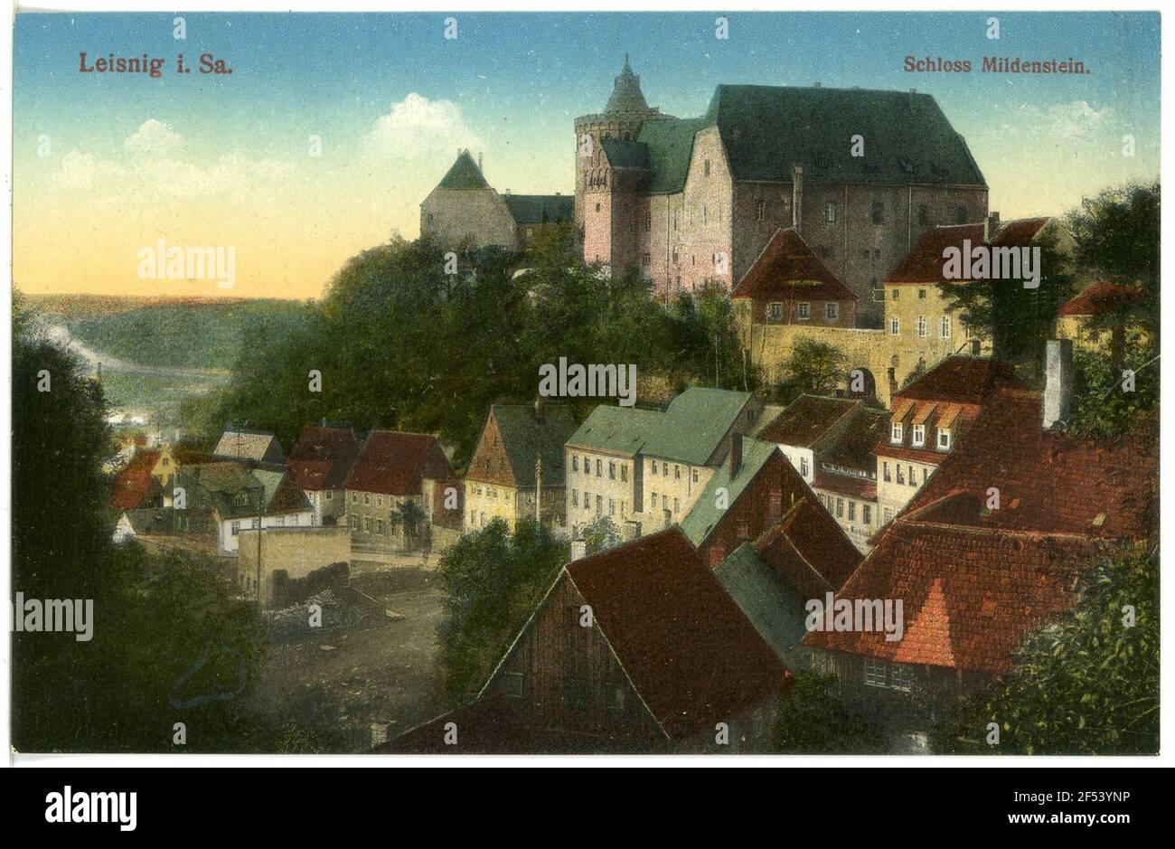 Closed Mildenstein Leisnig. Castle Mildenstein Stock Photo - Alamy