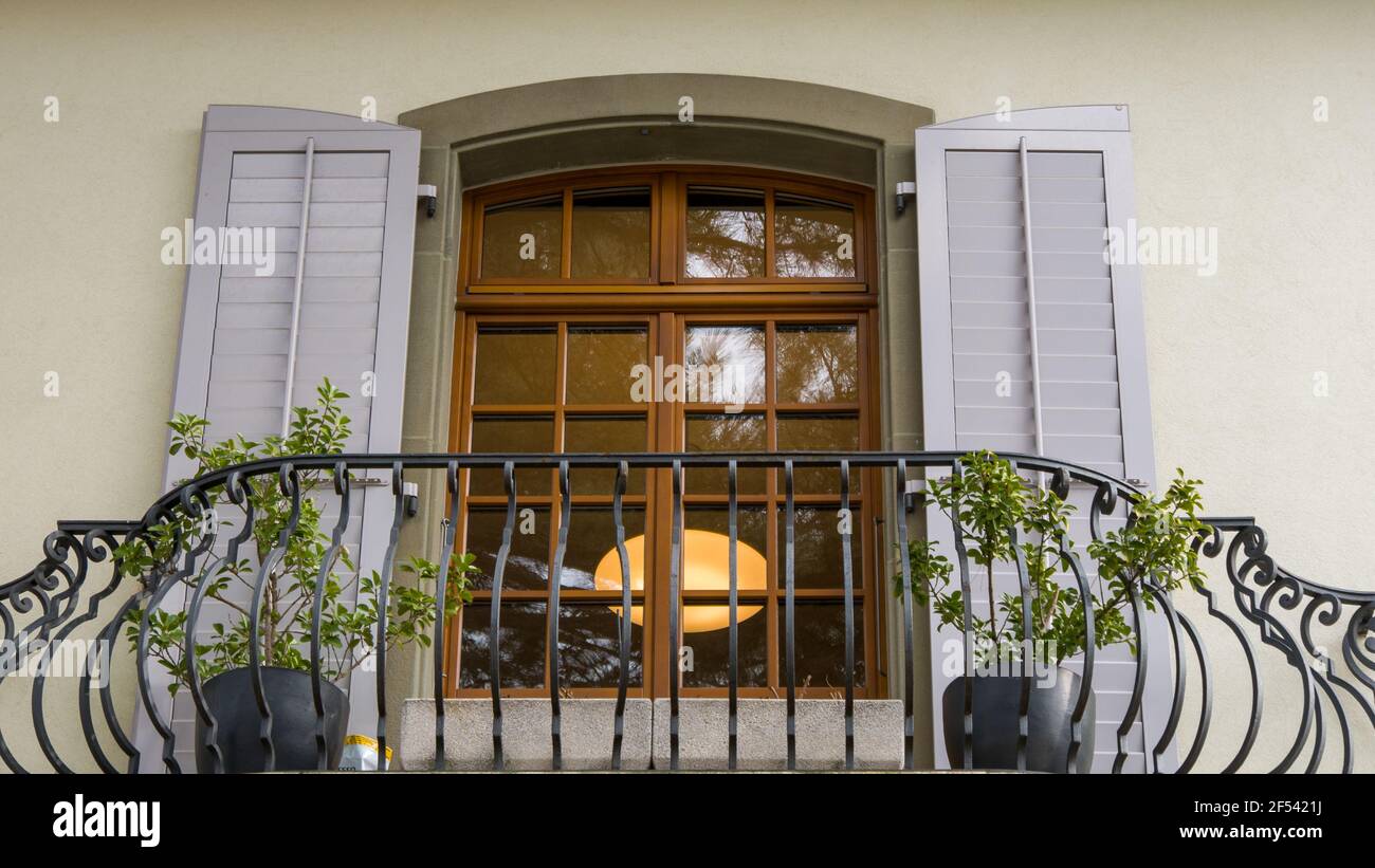 Wide window with open shutters hi-res stock photography and images - Alamy